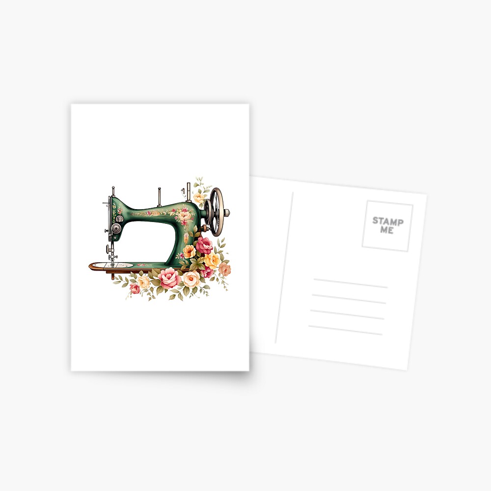 "Vintage Sewing Machine" Sticker by YumeeCraft | Redbubble