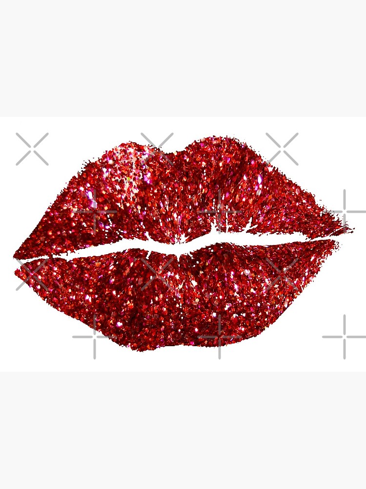"Red Glitter Lips" Art Print by myheadisaprison | Redbubble