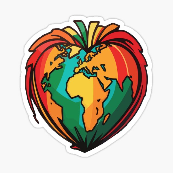 "Reggae World Love" Sticker for Sale by reggaeartgifts | Redbubble