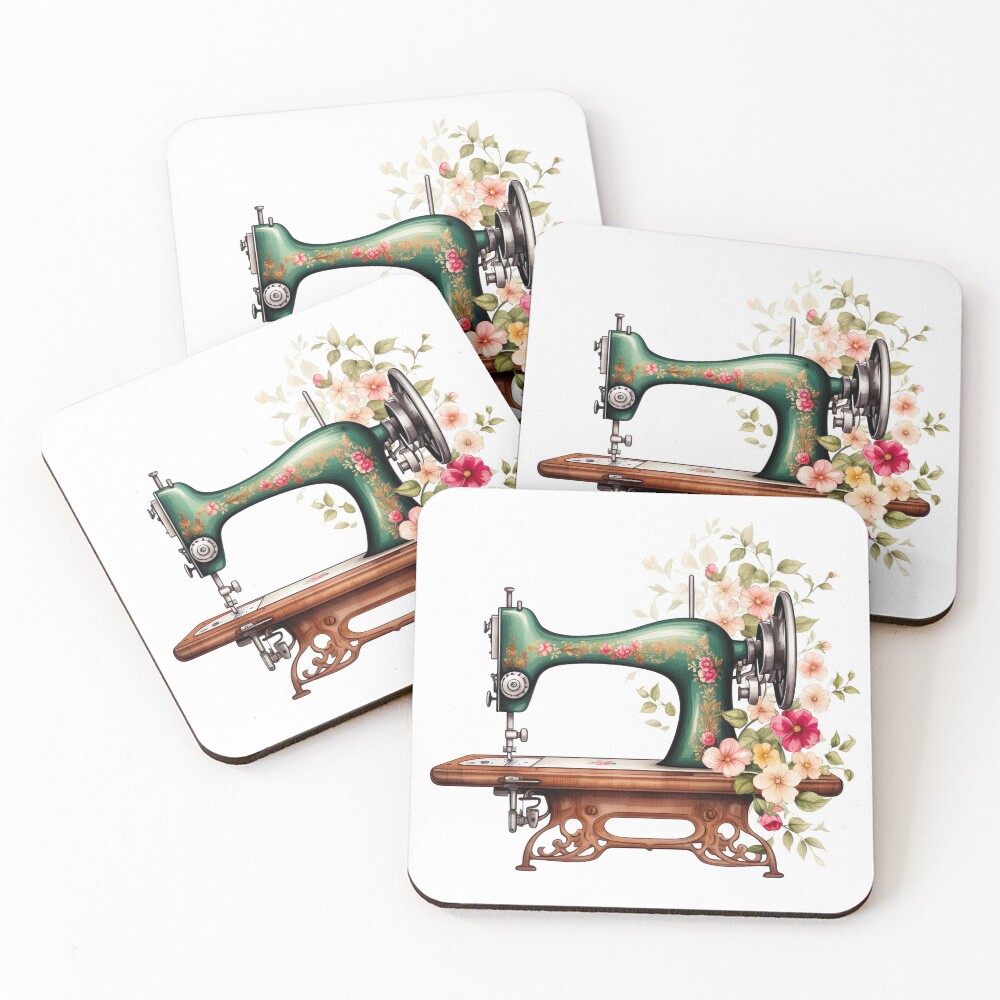 "Vintage Sewing Machine" Sticker by YumeeCraft | Redbubble