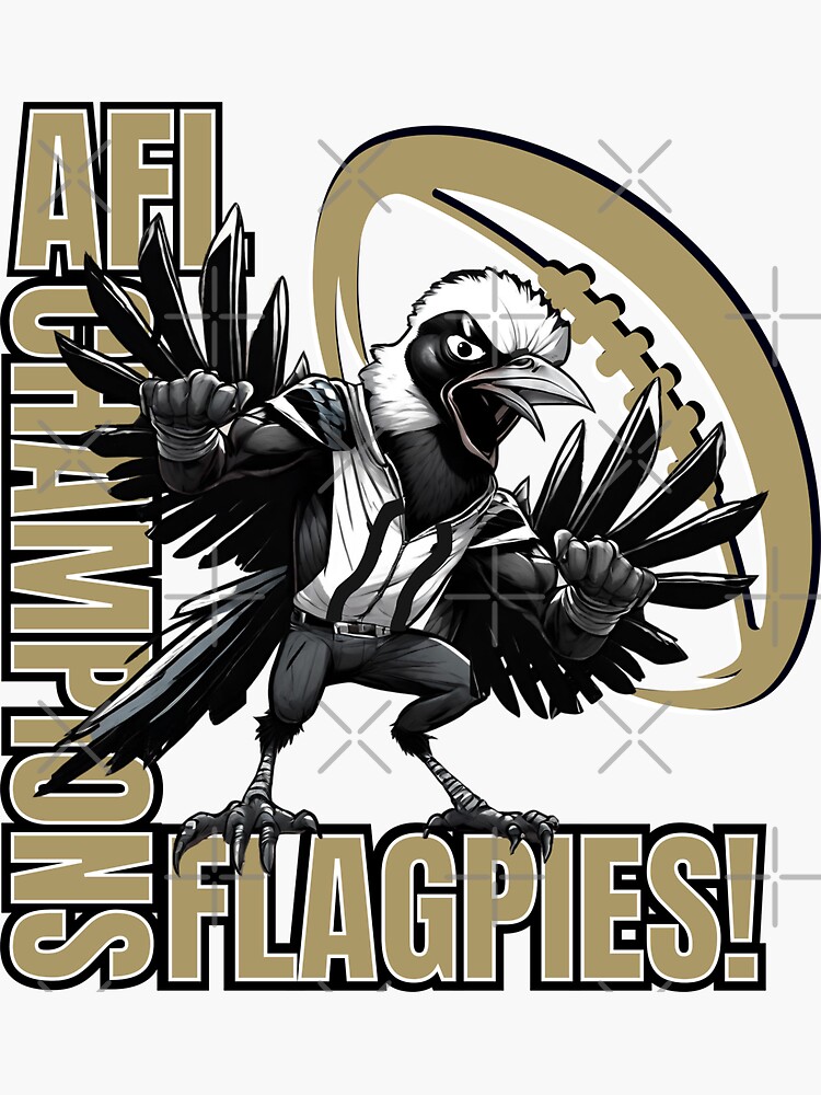 "Collingwood Flagpies AFL Grand Finals Champions Magpies" Sticker for ...