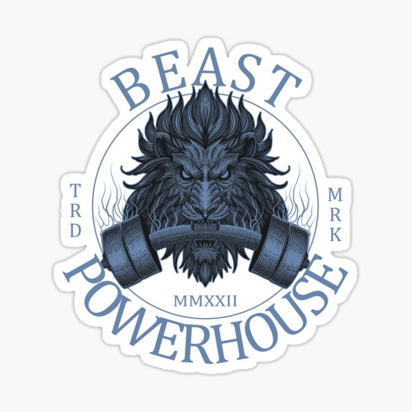 "Beast Power House Gym Logo " Sticker for Sale by WOLForDEER | Redbubble