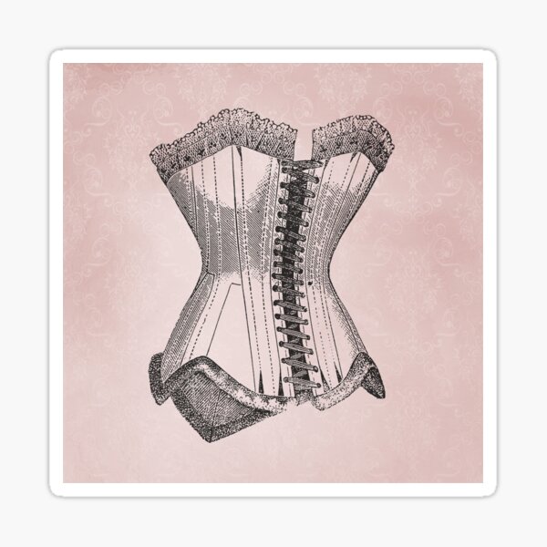 "Corset history fashion victorian wall decor vintage" Sticker for Sale ...