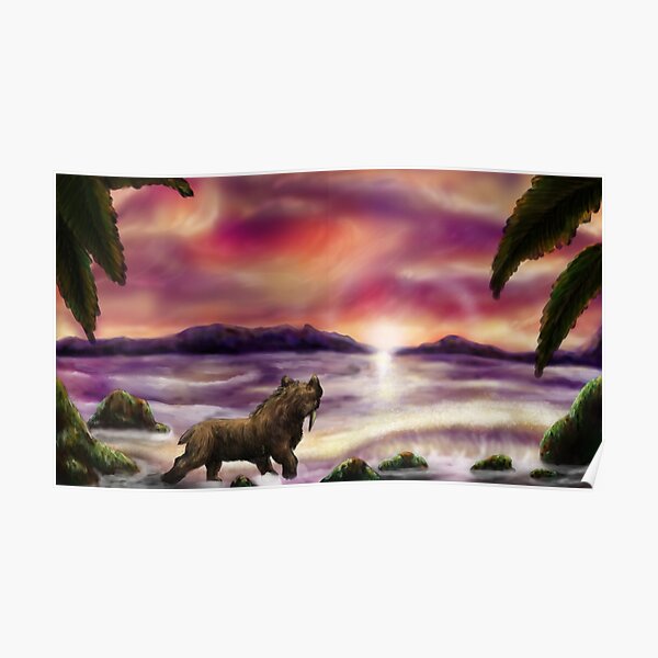 "Smilodon on the sunset walk" Poster by StudioCorvid | Redbubble