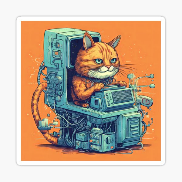 "Matrix Cat Architect" Sticker for Sale by SlayerOfKings | Redbubble