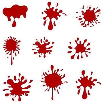 "Red Blood Splatter , blood stains , Blood Splash pack V2" Sticker for ...