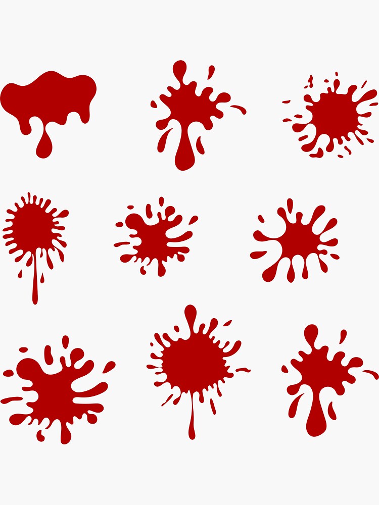 "Red Blood Splatter , blood stains , Blood Splash pack V2" Sticker for ...