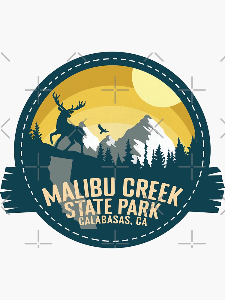 "Malibu Creek State Park California - CA Retro Souvenir Badge" Sticker for Sale by mountainfad ...