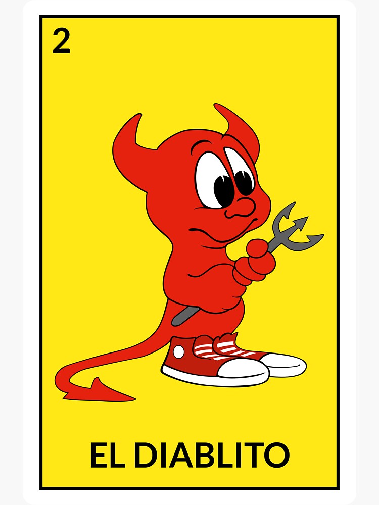 "Mexican Loteria Shirts & Gifts - El Diablito" Sticker for Sale by ...