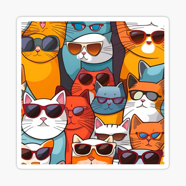 "Cat gang" Sticker for Sale by KorArtStudio | Redbubble