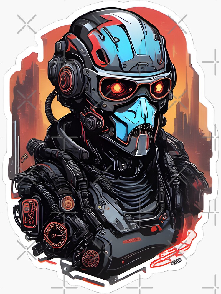 "Cyber Warrior " Sticker for Sale by mrlazypl | Redbubble