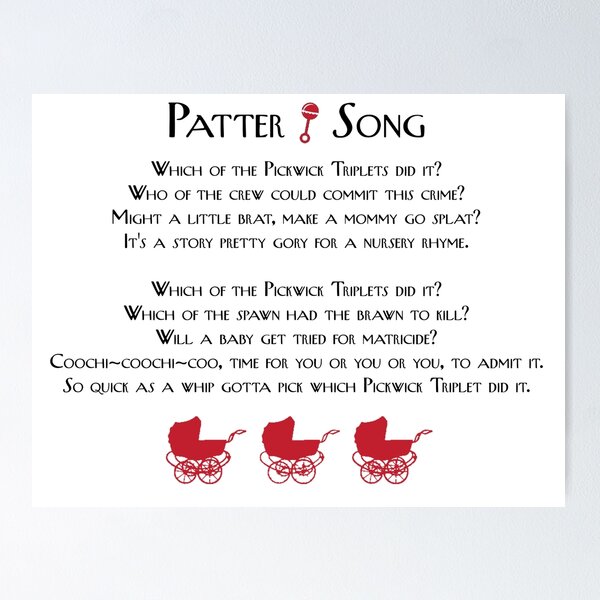 "Patter Song Lyrics" Poster for Sale by MysteryBuff | Redbubble