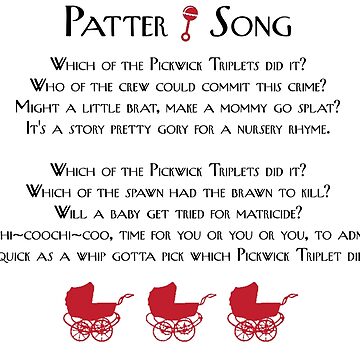 "Patter Song Lyrics" Poster for Sale by MysteryBuff | Redbubble