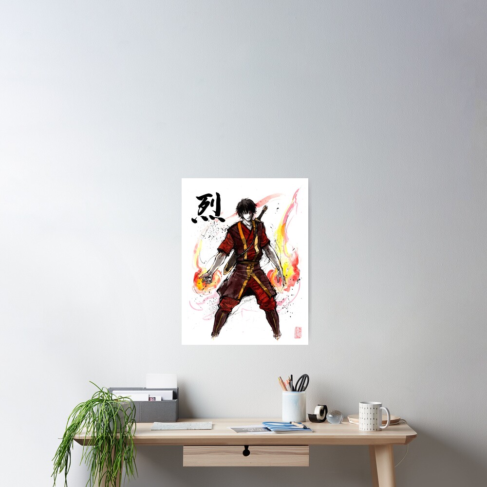 "Zuko from Avatar with sumi ink and watercolor" Poster for Sale by ...