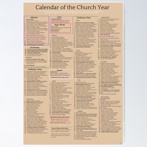 "Church Year Calendar Poster (good for all years)" Poster for Sale by ...