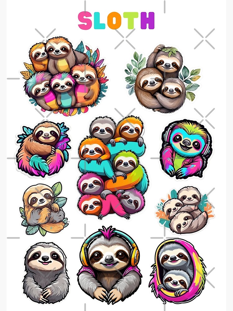 "Neon Sloth" Poster for Sale by annikasabrina | Redbubble