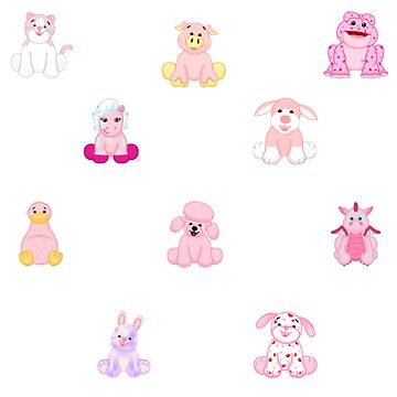 "Pink Webkinz Stickerpack" Sticker for Sale by eggily1023 | Redbubble