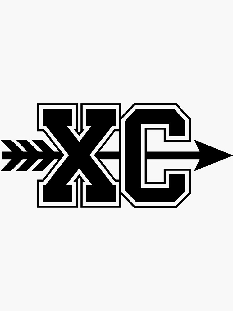 "Cross Country Merchandise Featuring "XC" Emblem with Arrow" Sticker ...