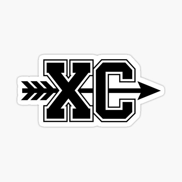 "Cross Country Merchandise Featuring "XC" Emblem with Arrow" Sticker ...