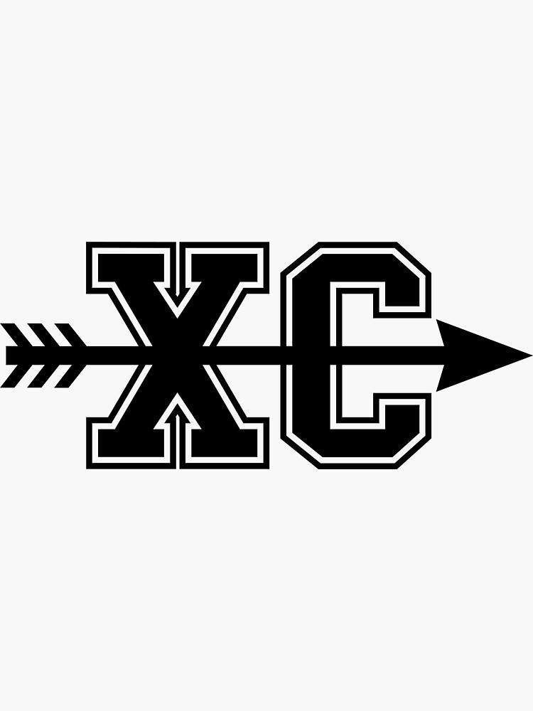 "Cross Country Merchandise Featuring "XC" Emblem with Arrow" Sticker ...
