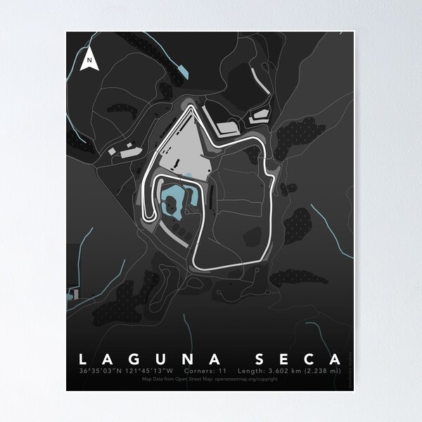 "WeatherTech Laguna Seca Raceway | IndyCar Track Map" Poster for Sale ...