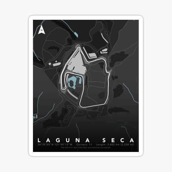 "WeatherTech Laguna Seca Raceway | IndyCar Track Map" Sticker for Sale ...