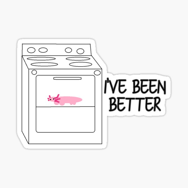 "Oven Axolotl" Sticker for Sale by Astarkas | Redbubble