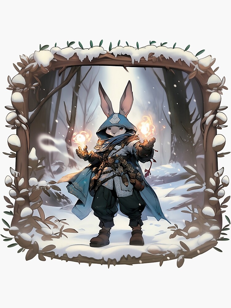 "RPG Bunny - Winter Wizard" Sticker for Sale by MyBunnyverse | Redbubble
