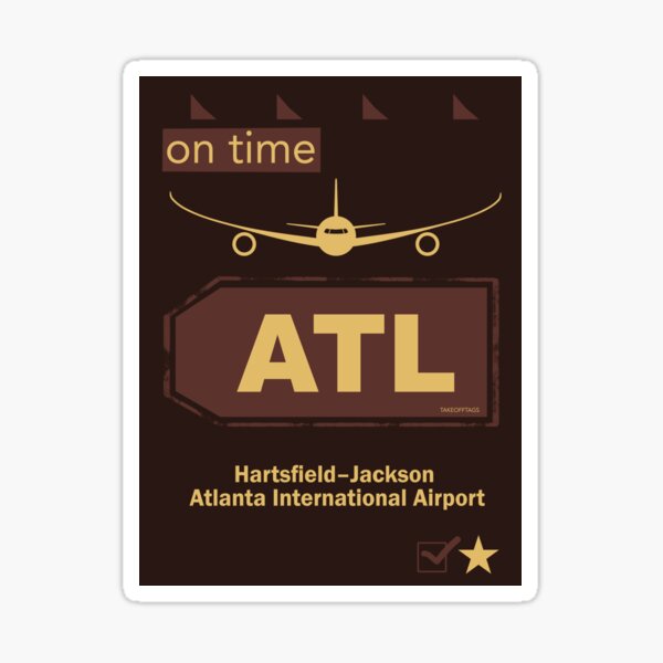 "ATL airport caramel " Sticker for Sale by Aviators | Redbubble