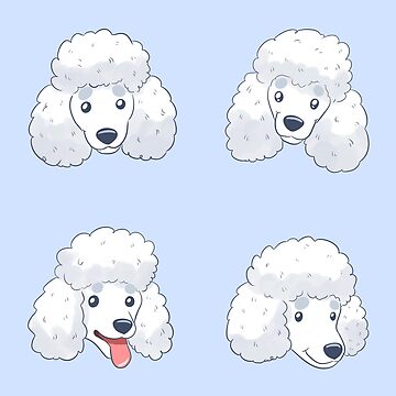 "Cute cartoon white poodle face pack " Sticker for Sale by Yaragold ...