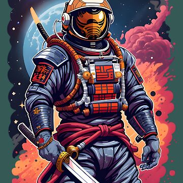 "The Samurai Astronaut " Sticker for Sale by MoonRag | Redbubble