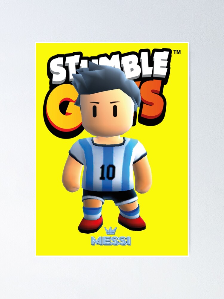 " Messi stumble guys yellow" Poster by DofinaSur | Redbubble