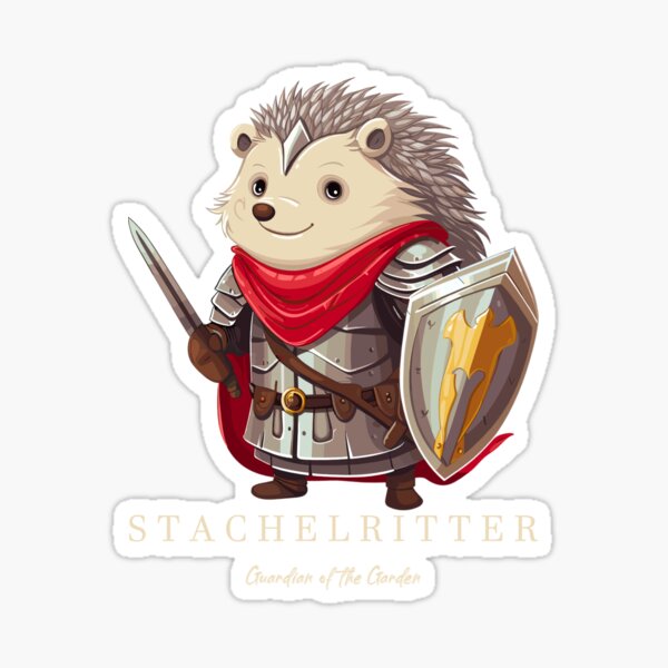 "Spiked Knight Comic Hedgehog Knight Garden" Sticker by sbachstroem ...