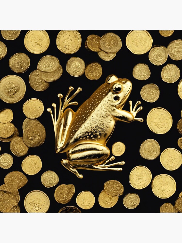 "Feng Shui money frog , golden , money , good luck " Sticker for Sale ...