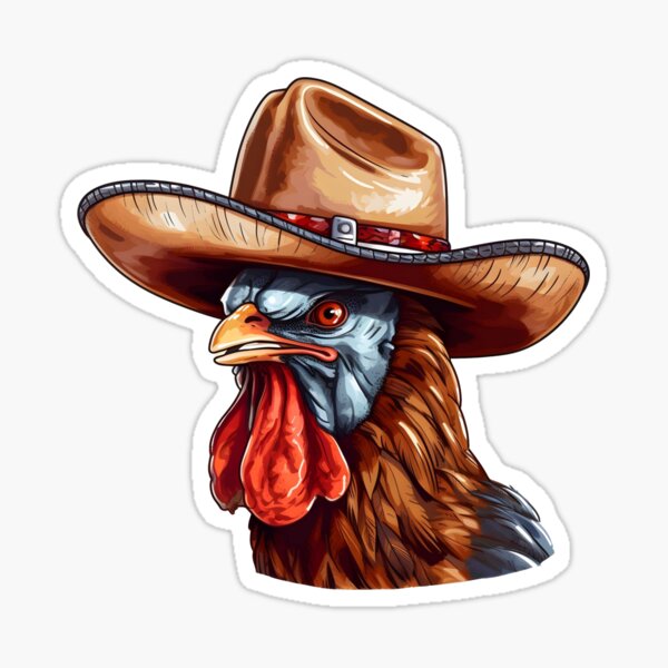 "Western Cowboy Rooster" Sticker for Sale by DigitalToast | Redbubble