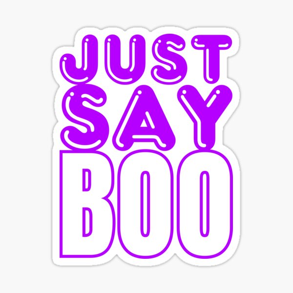 "Halloween - Just Say Boo Trick or Treat Typography - Purple Outline ...