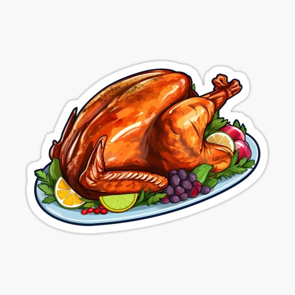 "Roasted Turkey Thanksgiving Dinner" Sticker for Sale by DigitalToast ...