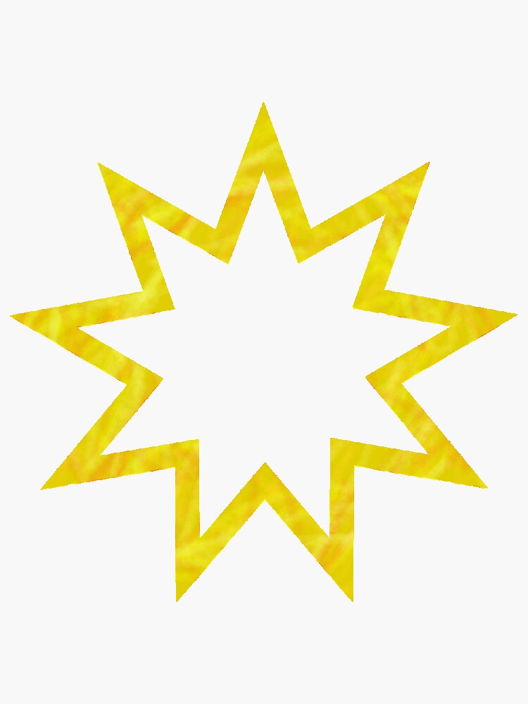 "Gold color Baha'i nine pointed star" Sticker for Sale by shaleara ...