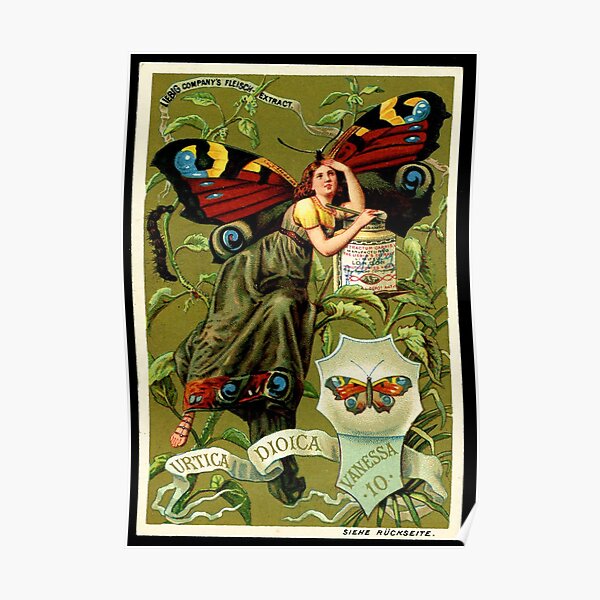 Poster « HD La fille aux papillons, par Louis Hingre. Style Art Nouveau ...