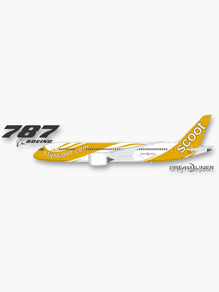 "Scoot Airlines Boeing 787 Dreamliner" Sticker for Sale by GregThompson ...