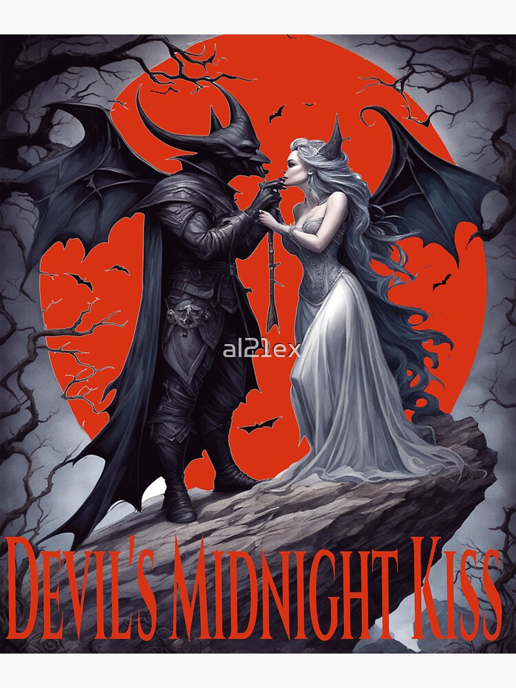 "Devils Midnight Kiss Devil Couples" Sticker for Sale by al21ex | Redbubble