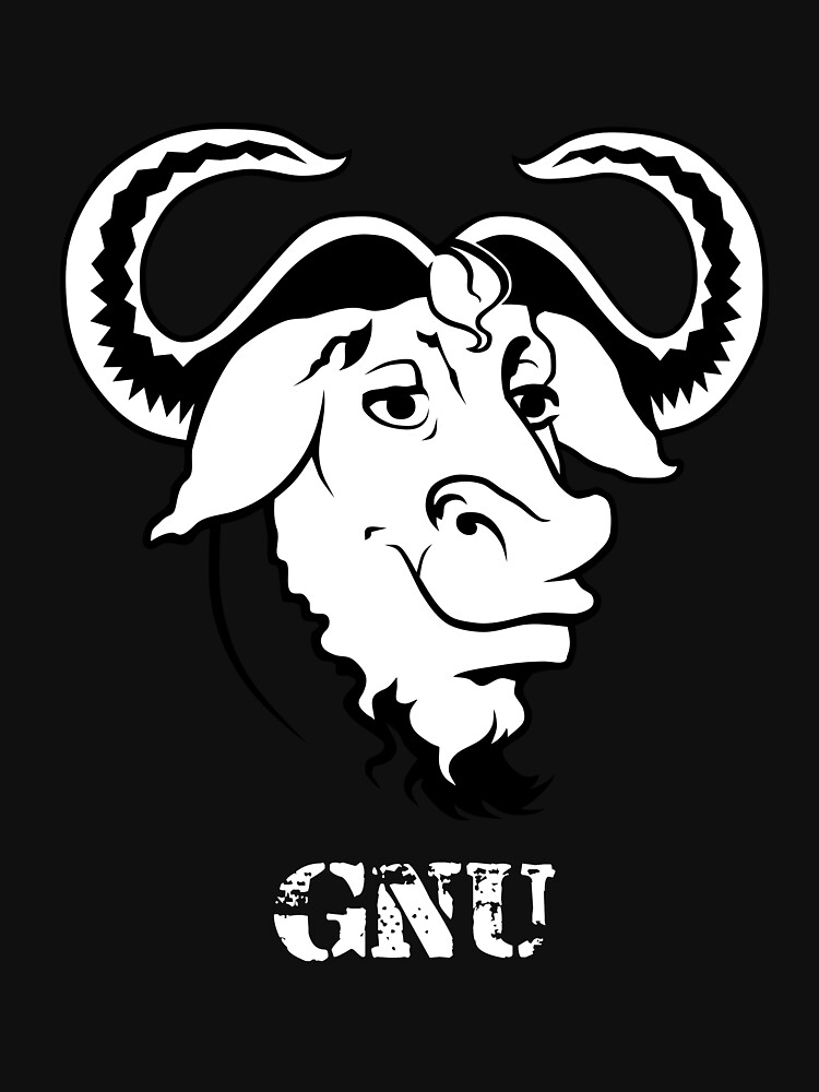 "GNU Head Official Logo Mascot With Word T-Shirt" Pullover Hoodie by ...