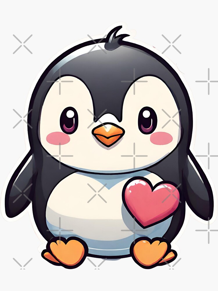"Chibi Lovely Penguin" Sticker for Sale by MenanderShop | Redbubble