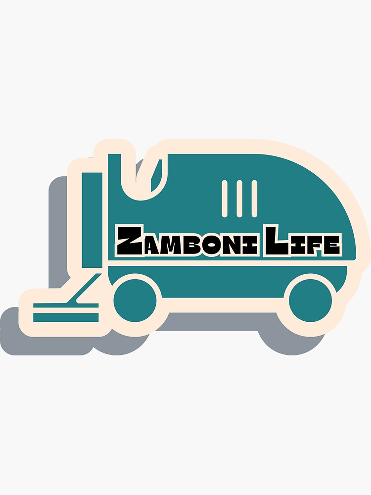 "Zamboni Life in Teal, logo centered" Sticker for Sale by ...