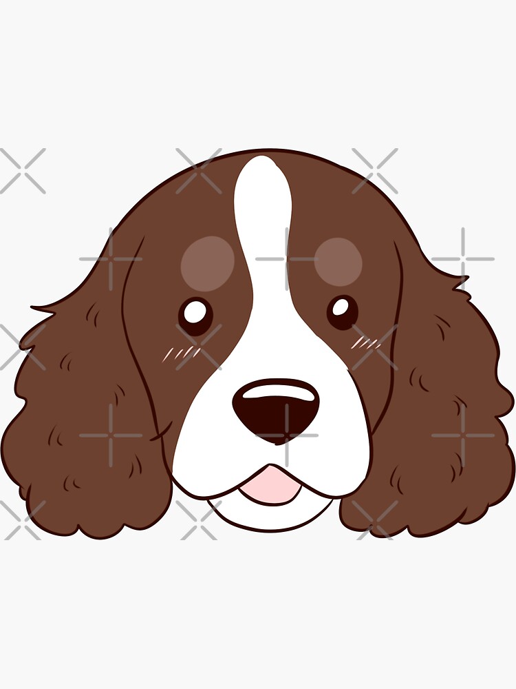 "Cute english springer spaniel face " Sticker for Sale by Yaragold ...