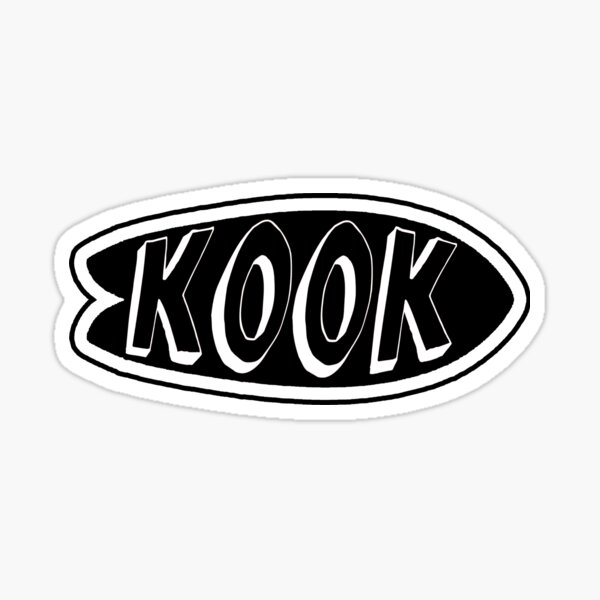 "Kook Surfboard White" Sticker for Sale by Aaron Kinzer | Redbubble