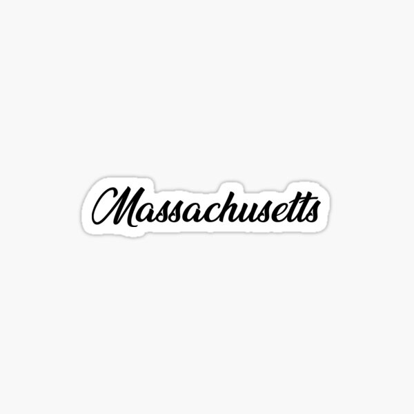 Massachusetts Calligraphy Sticker By Bohemiandesignz Redbubble