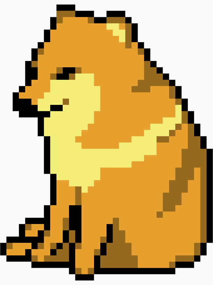 "cheems dog pixel art" Sticker for Sale by BashPIXIE | Redbubble