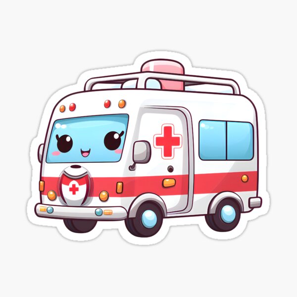 "KAWAII AMBULANCE" Sticker for Sale by ARIUSTR | Redbubble