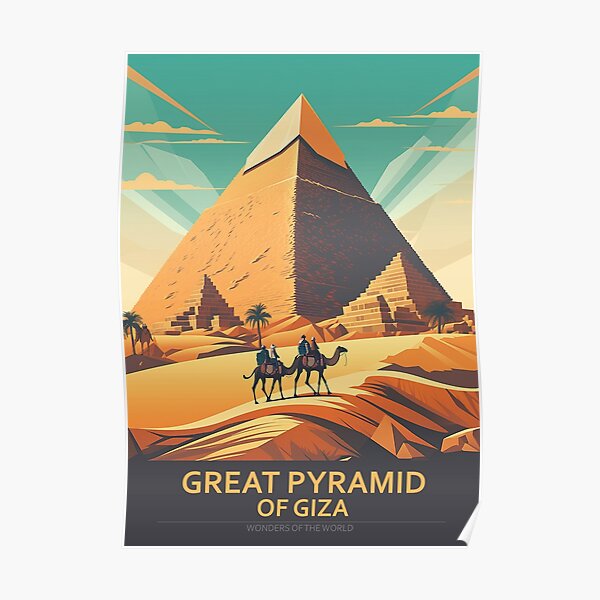 "PYRAMID OF GIZA Travel Poster" Poster for Sale by MarkedArtPrints ...